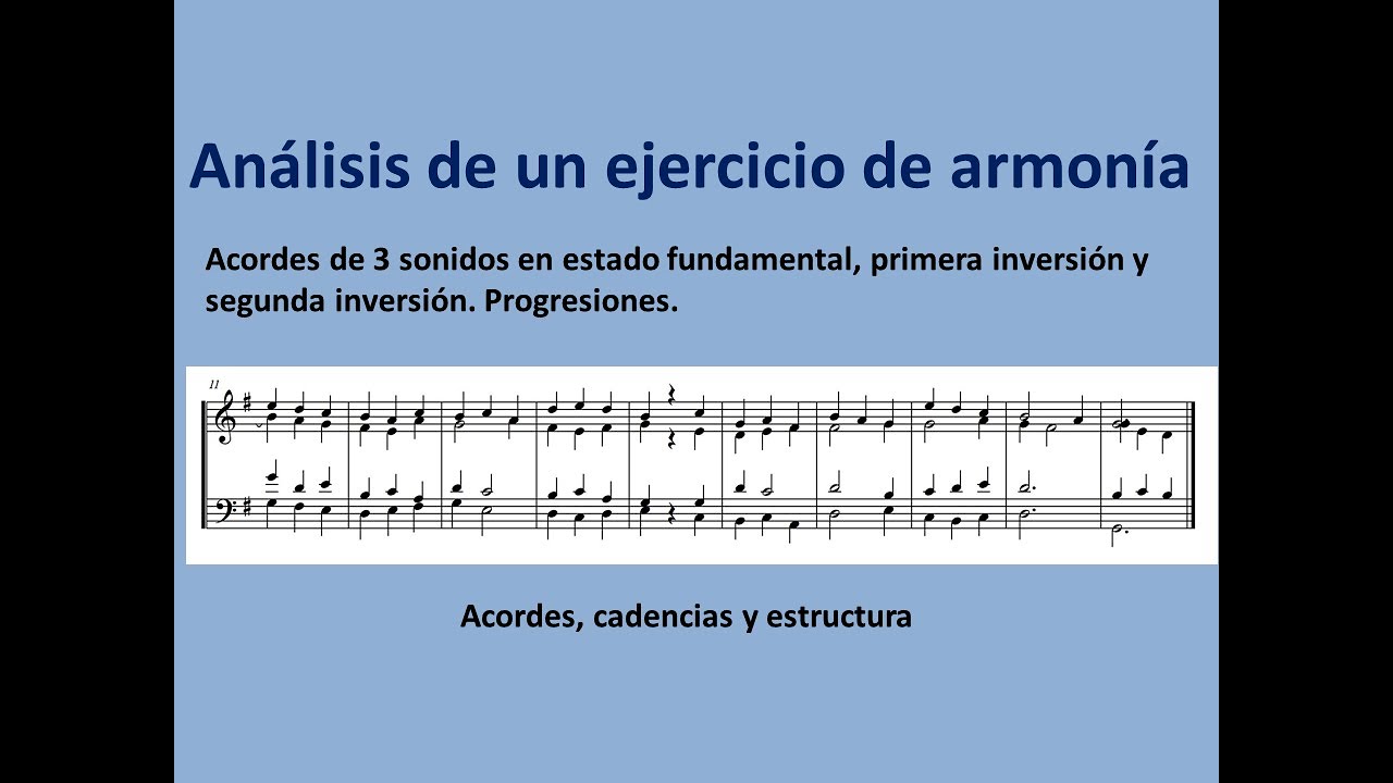 Análisis de un ejercicio de armonía. Acordes de 3 sonidos y ...