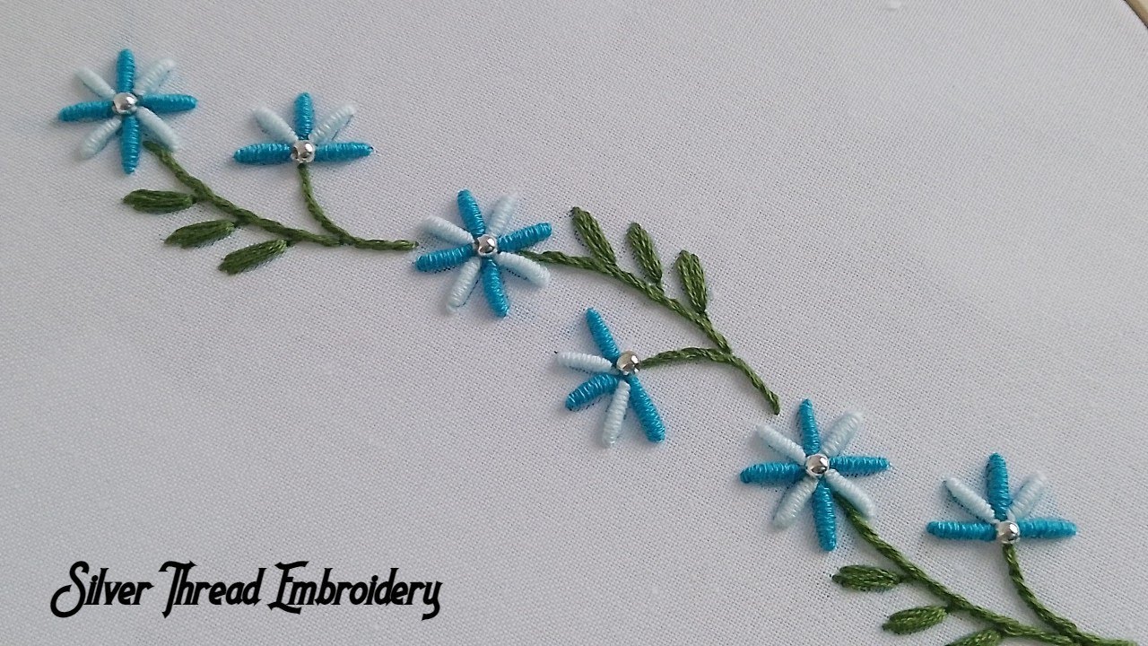 Simple Border Hand Embroidery Design | Border line Embroidery ...