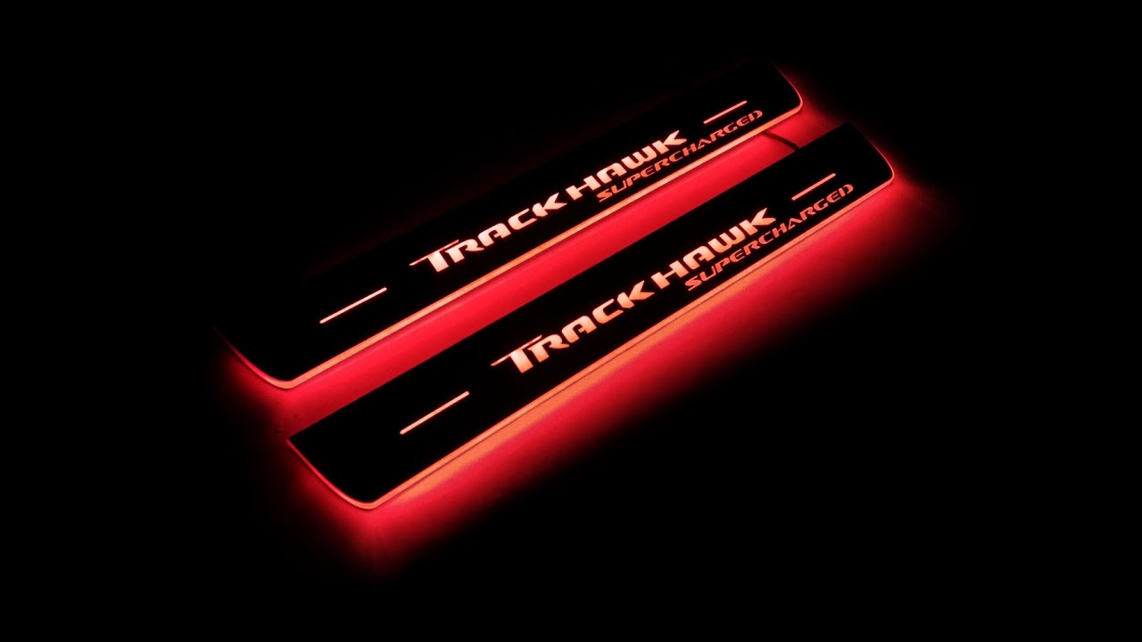 Led door sills Jeep WK2 logo TrackHawk. OPdesign - YouTube