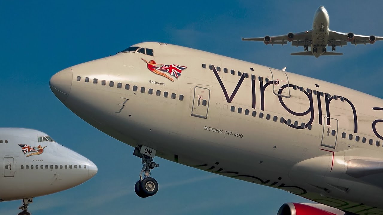 👑 Queen Barbarella Departing Manchester Airport - Virgin Atlantic B747 ...