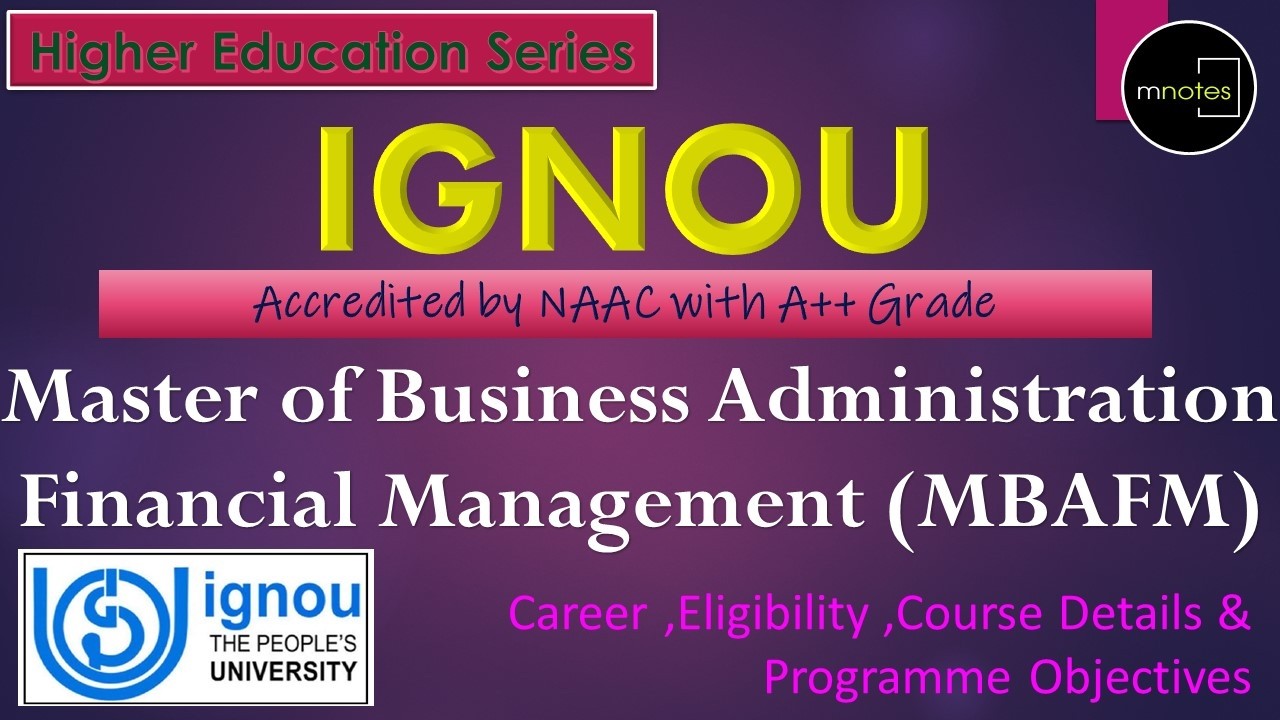 IGNOU|പണത്തിന്റെ ഭാഷ കൈവശപ്പെടുത്തൂ – MBA Financial Management ...