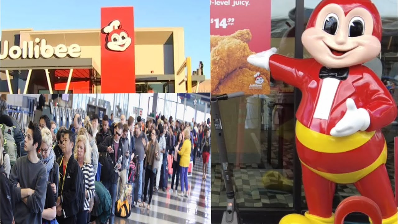 PEOPLE ARE WAITING AN HOUR IN LINE FOR JOLLIBEE (1st Jollibee in ...