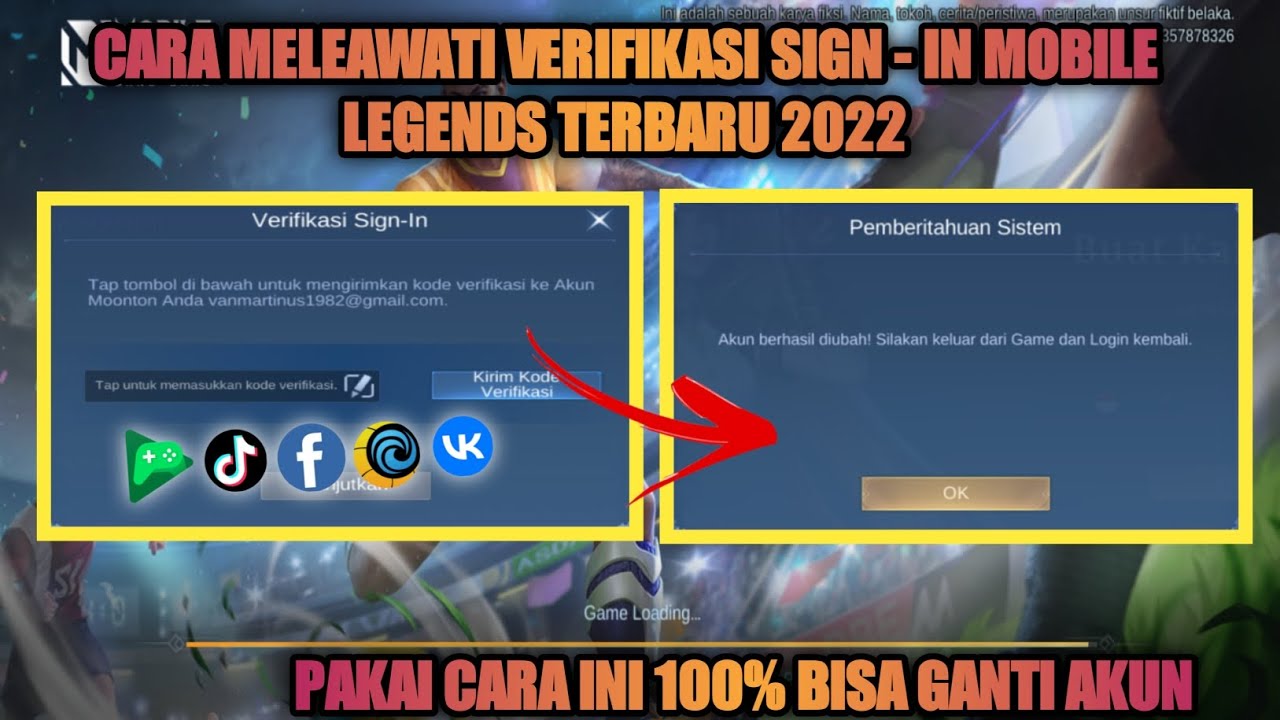 Cara Melewati Verifikasi Sign-in Mobile Legends ( Verifikasi sekunder ...