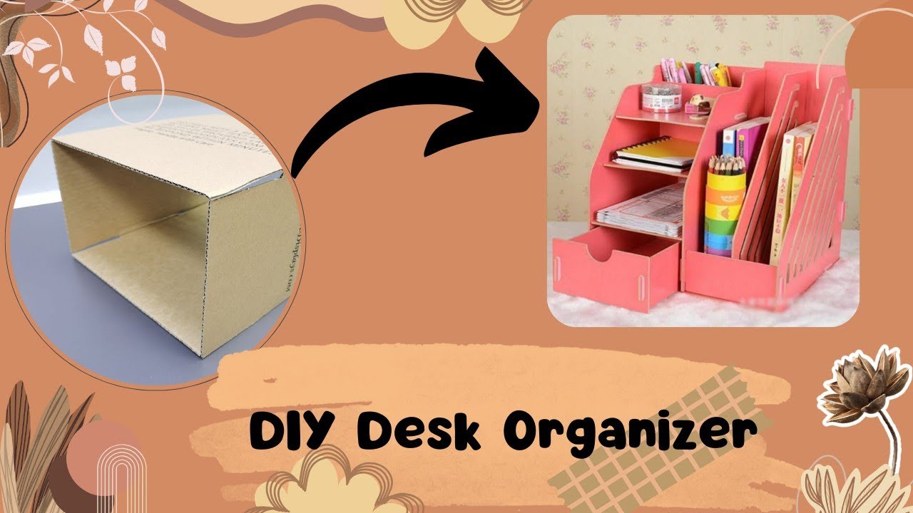 easy way to make desk organizer with cardboard 2024 - YouTube