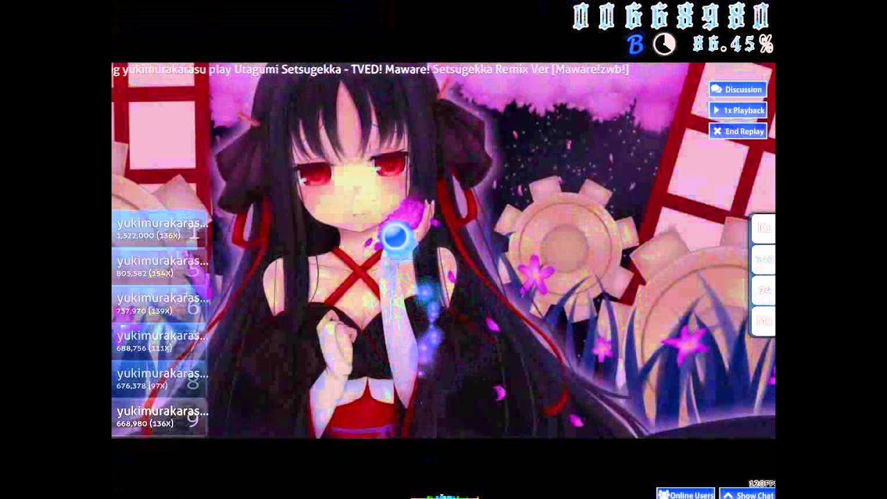 [osu!]回レ！雪月花(Remix ver)[Maware!zwb!] - YouTube