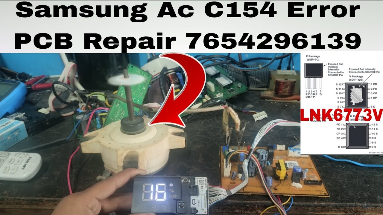 Samsung inverter ac indoor PCB repair Samsung C154 error pcb repairing ...