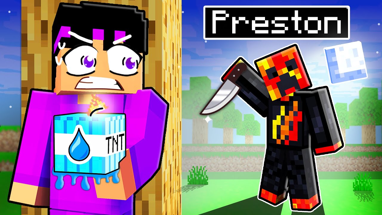 KILLER PRESTON hunts me in Minecraft! - YouTube