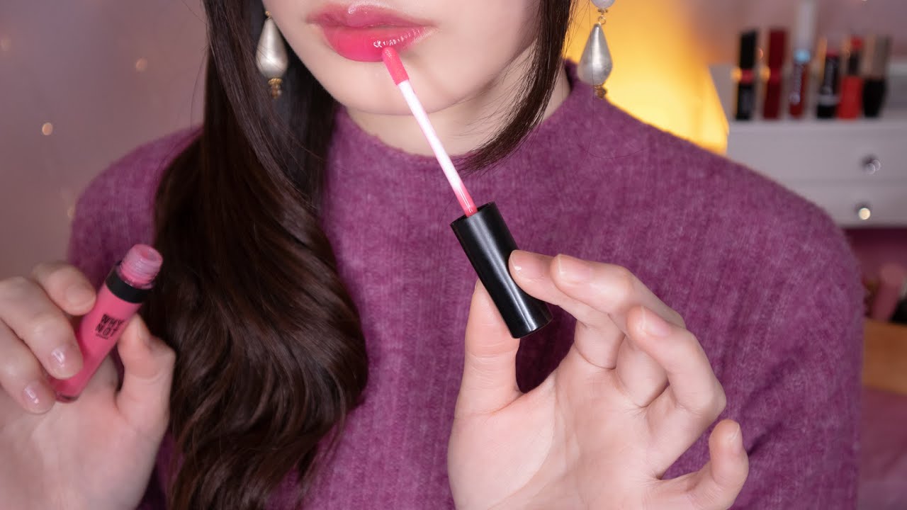 ASMR Lip Special💄💋 (Makeup, Cosmetics, Lip Gloss, Sensitive, Lid Sounds ...