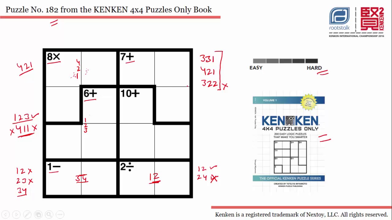 Kenken 4x4 Puzzles Only Puzzle 182 YouTube kenken-4x4-puzzles-only-puzzle-182-youtube