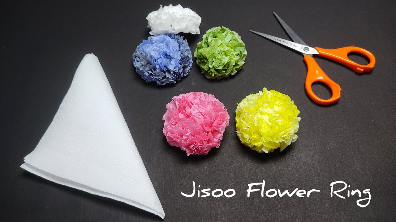 Jisoo Flower Ring [지수 플라워 링] | Making With Tissue Paper - YouTube