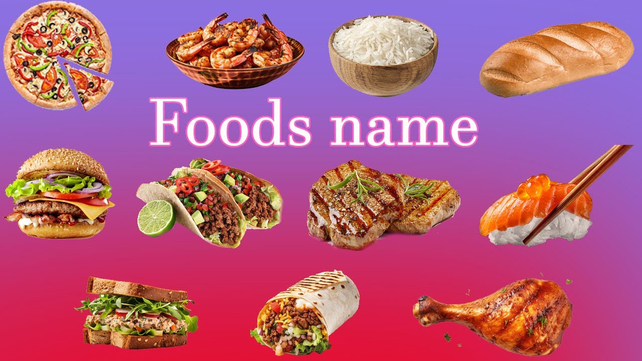 Food name / Foods name / Foods name in English / learning foods name ...