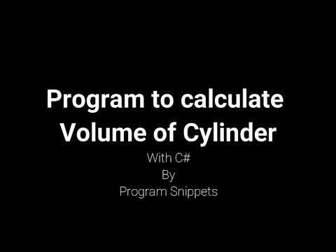 Program to calculate volume of cylinder using Constructor with C# - YouTube