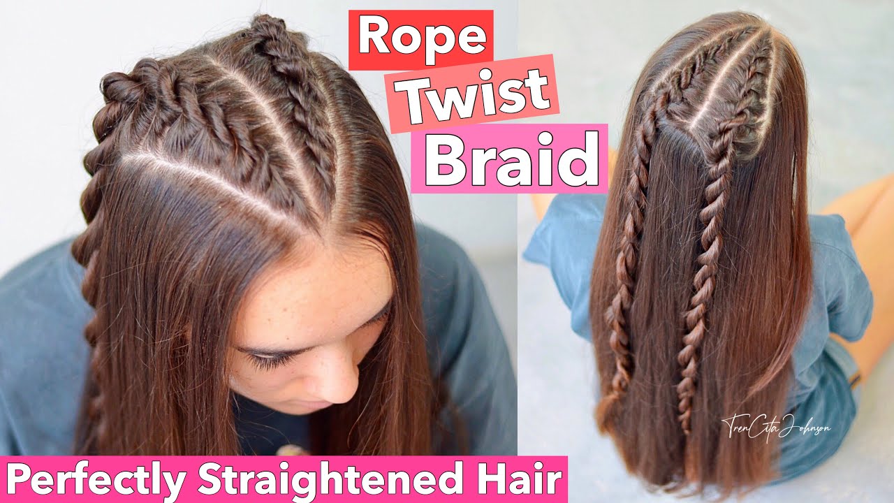 ROPE TWIST BRAIDS & Perfectly Straightened Shiny Hair by Trencita ...
