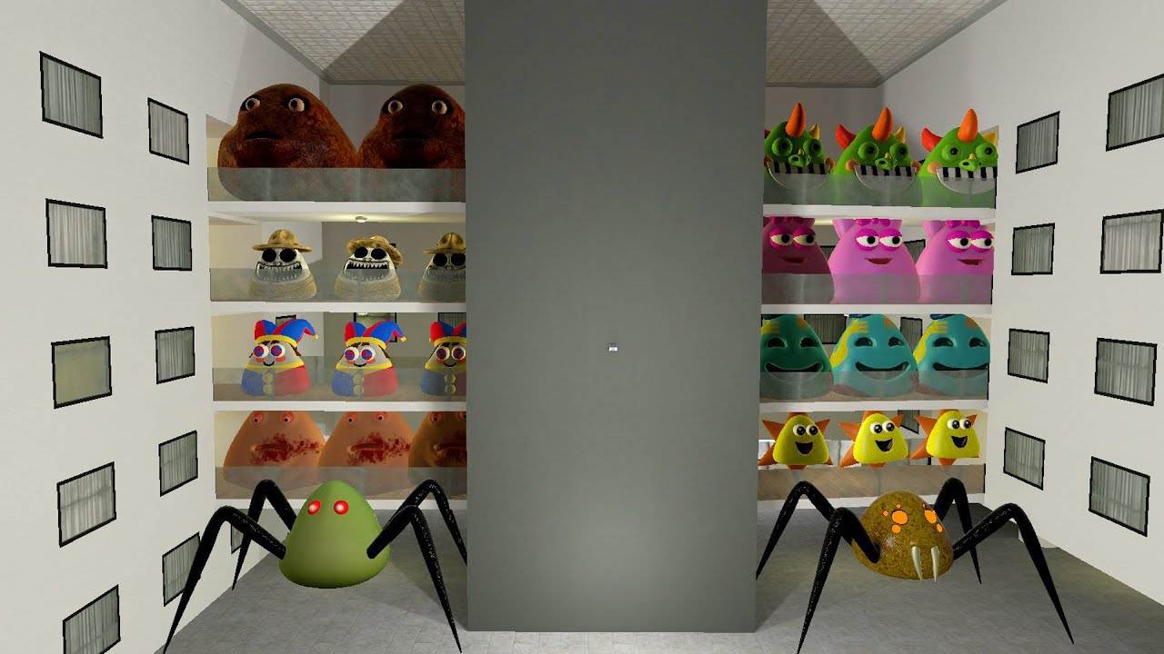 DESTROY ALL 3D NIGHTMARE POU BOU'S REVENGE FAMILY VS SCARY SPRUNKI POU ...