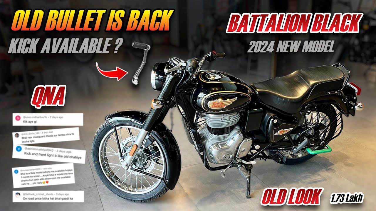 2024 New Standard Bullet 350 Battalion Black QNA - Kick in New Bullet ...