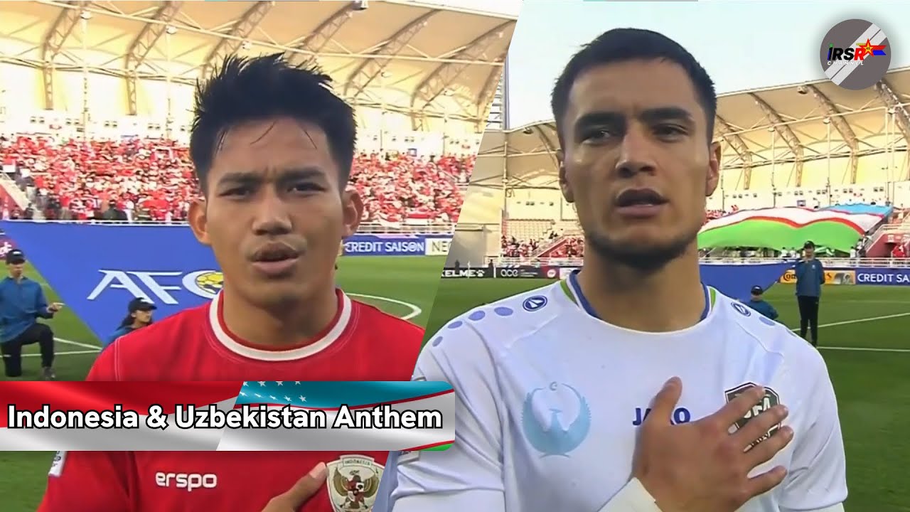 [AFC U23 Asian Cup 2024] Indonesia VS Uzbekistan | Anthem of Indonesia ...