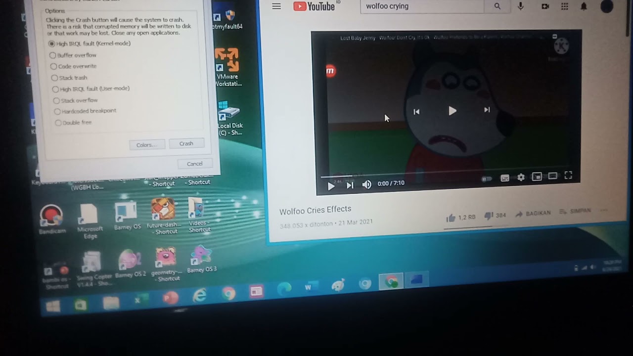 Wolfoo Crying Has BSOD - YouTube