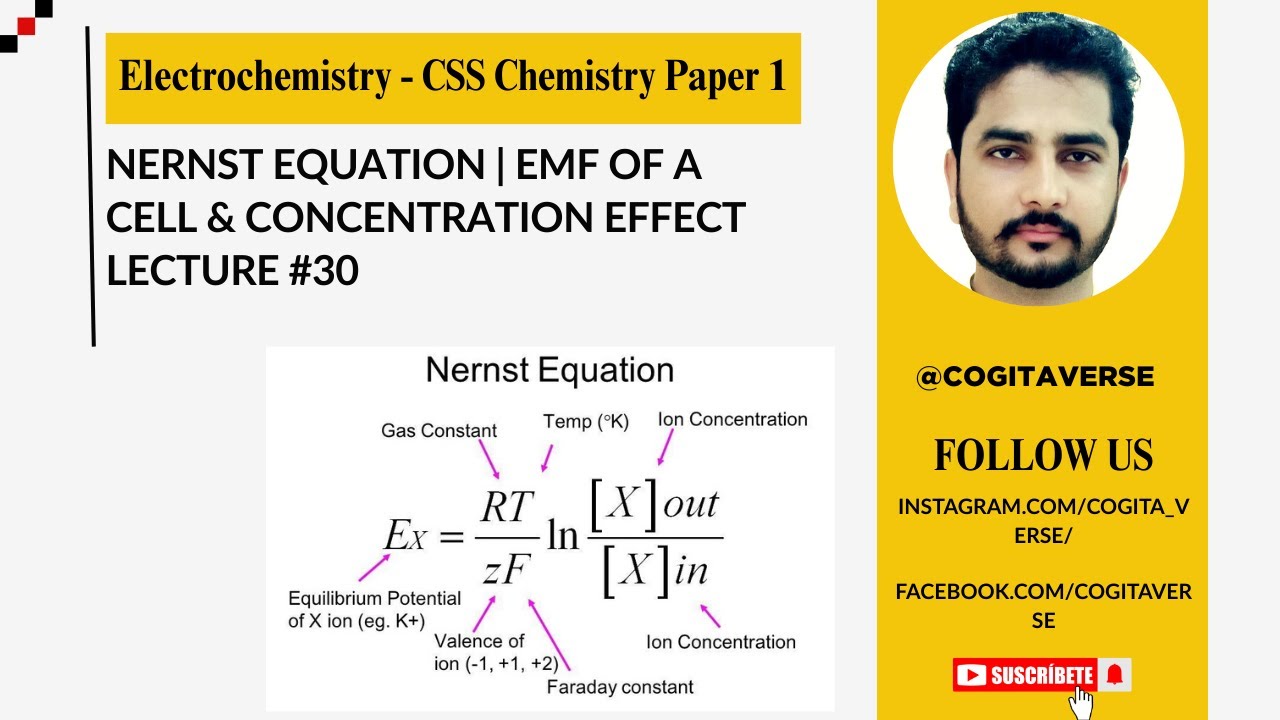 Nernst Equation | EMF of a Cell & Concentration Effect ...