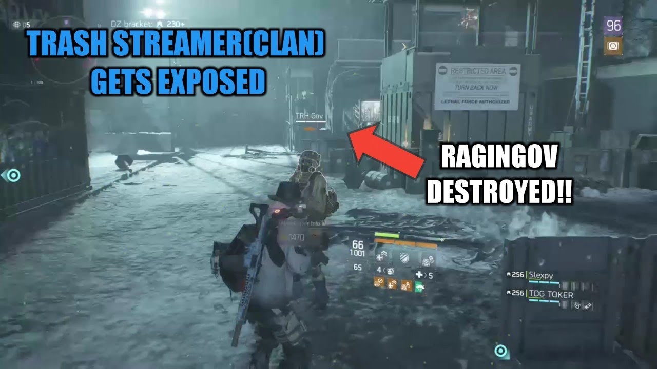 Trash talking streamer(clan) gets exposed. 1.7 the division - YouTube