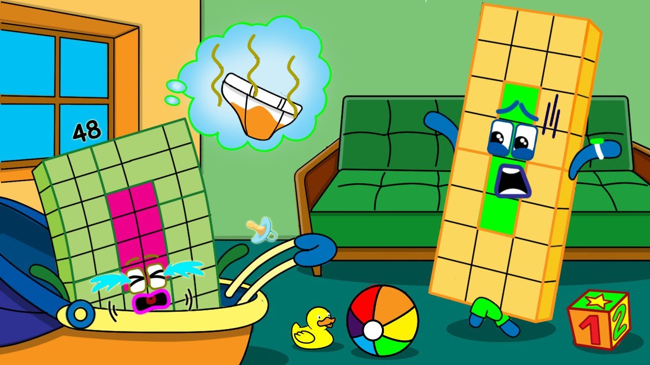 Don't cry baby! Numberblocks 24 try take care of NB 48 baby ...