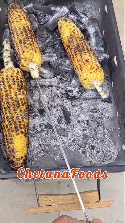 Asmr Charcoal Roasted Corn On The Cob 🌽🌽 Most Satisfying Sounds Shorts Sweetcorn Chetanafoods