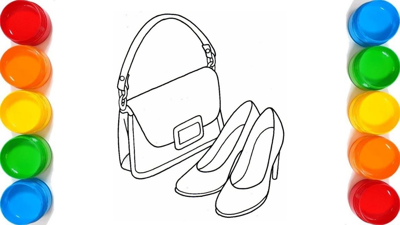 How To Draw Ladies Bag & Shoes - YouTube
