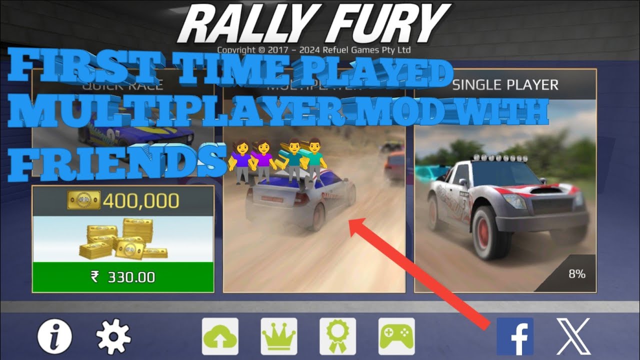 RALLY FURY EXSTREAM RACING GAME || FIRST TIME PLAYED MULTIPLAYER MOD ...