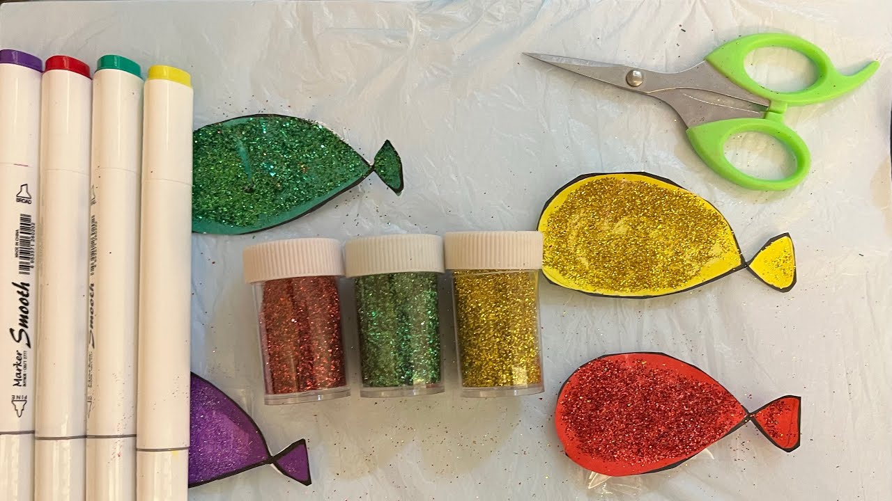 Fish Drawing Easy | How to Draw Glittery Fish |Colorful Glittery Fish ...