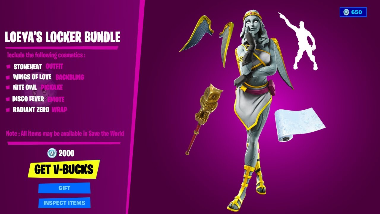 *NEW* Fortnite Loeya Locker Bundle [Full Showcasing] (Stoneheart,Wings ...