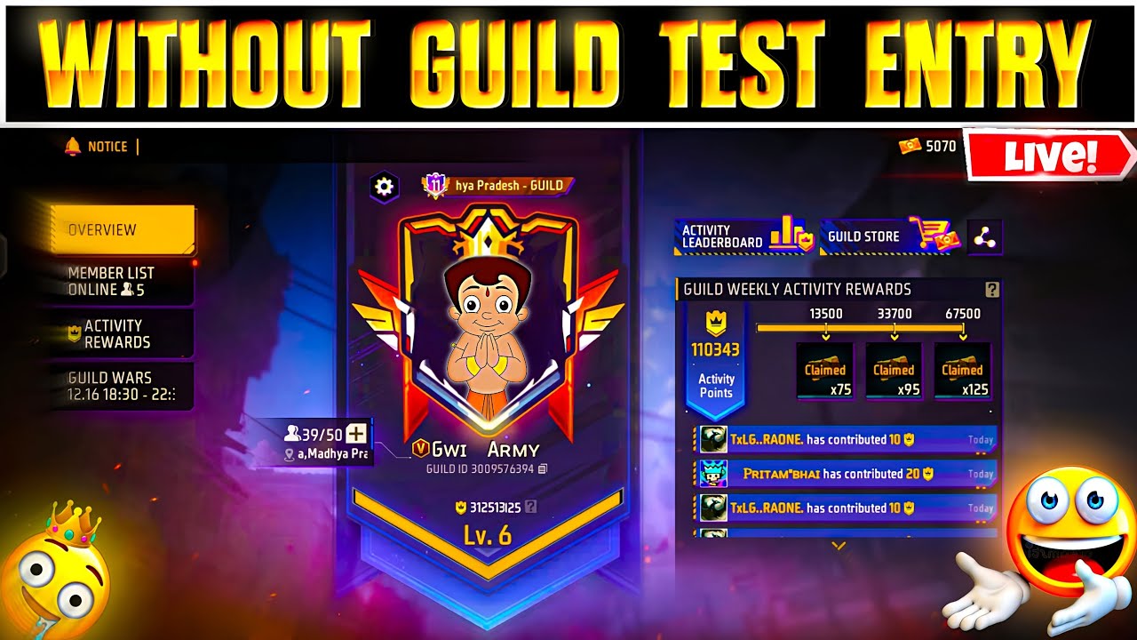 GUILD me aajaoo WITHOUT GUILD TEST 🤠 | gaming with idea - YouTube