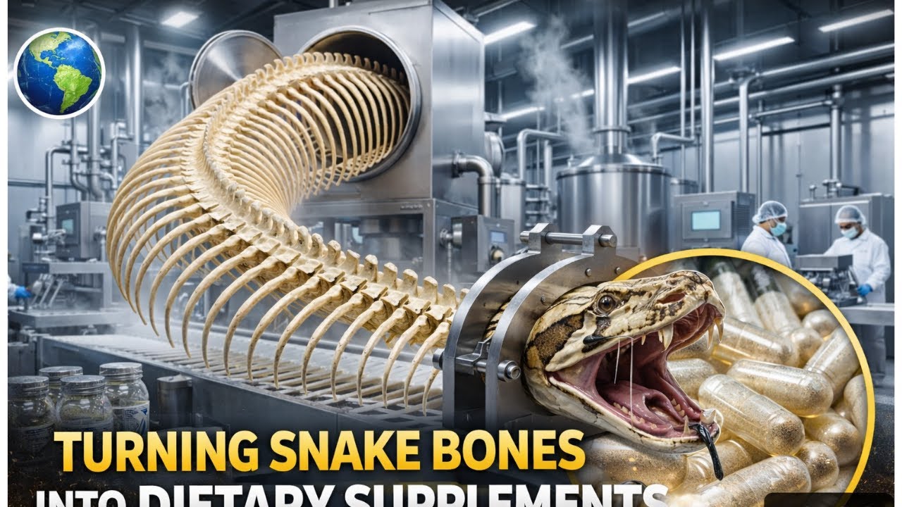 🌍 Inside a Modern Factory Turning Snake Bones Into Dietary Supplements ...