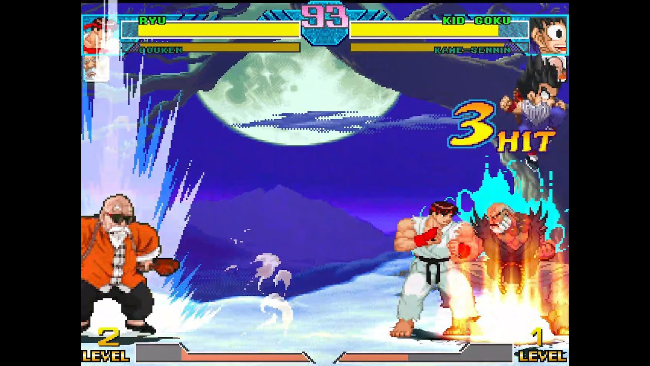 Ryu(SF) & Gouken vs Kid Goku & Kame-Sennin(Master Roshi) - YouTube