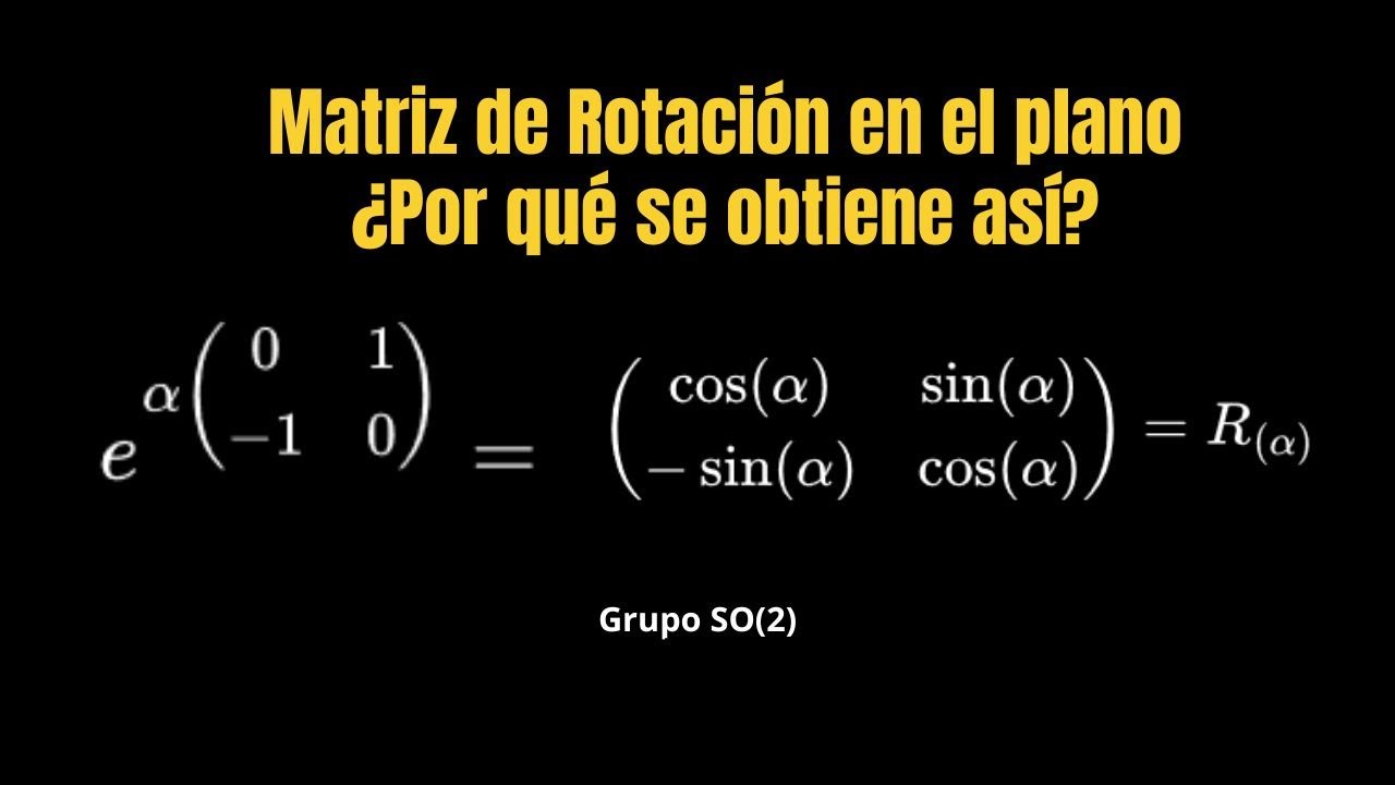 Deducción de la Matriz de ROTACIÓN en el plano. El grupo SO(2) - YouTube