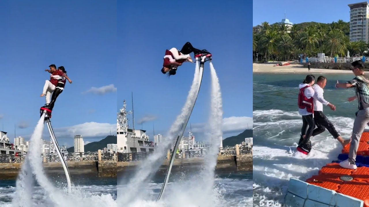 The girl flyboard trying to flying the master 😉😂 this funny - YouTube