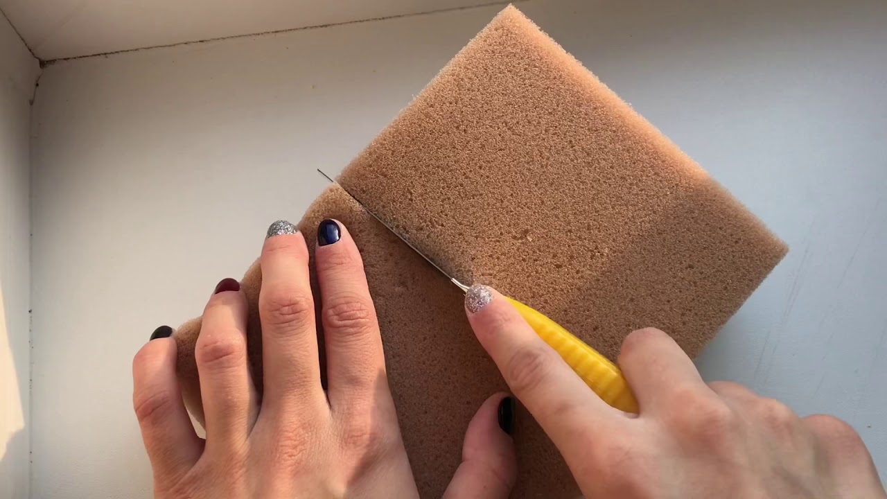ASMR SPONGES | Dry slicing sponge in half and ripping | Sponge, destroy ...
