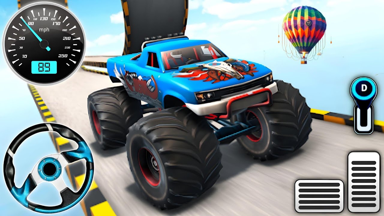 Monster Truck Mega Ramp Extreme Racing - Crazy Monster Truck Racing ...