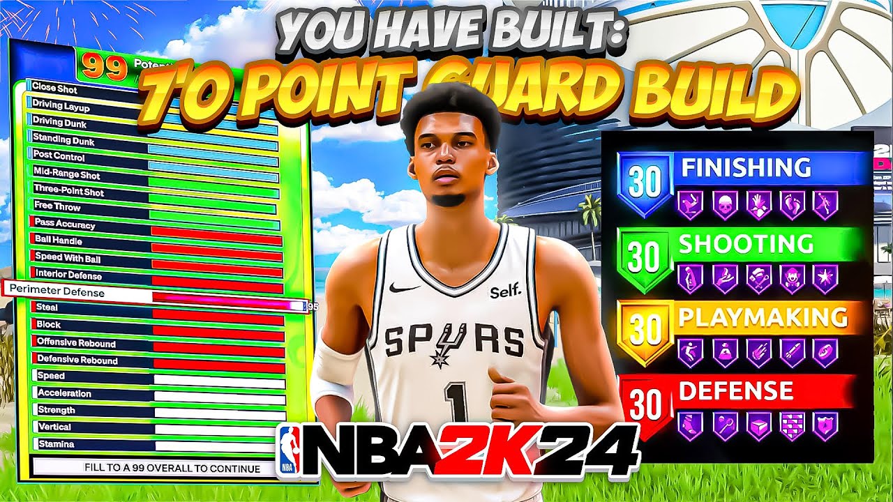 *NEW* 7'0 POINT GUARD BUILD IS TAKING OVER 2K24! DEMIGOD ISO POINT ...