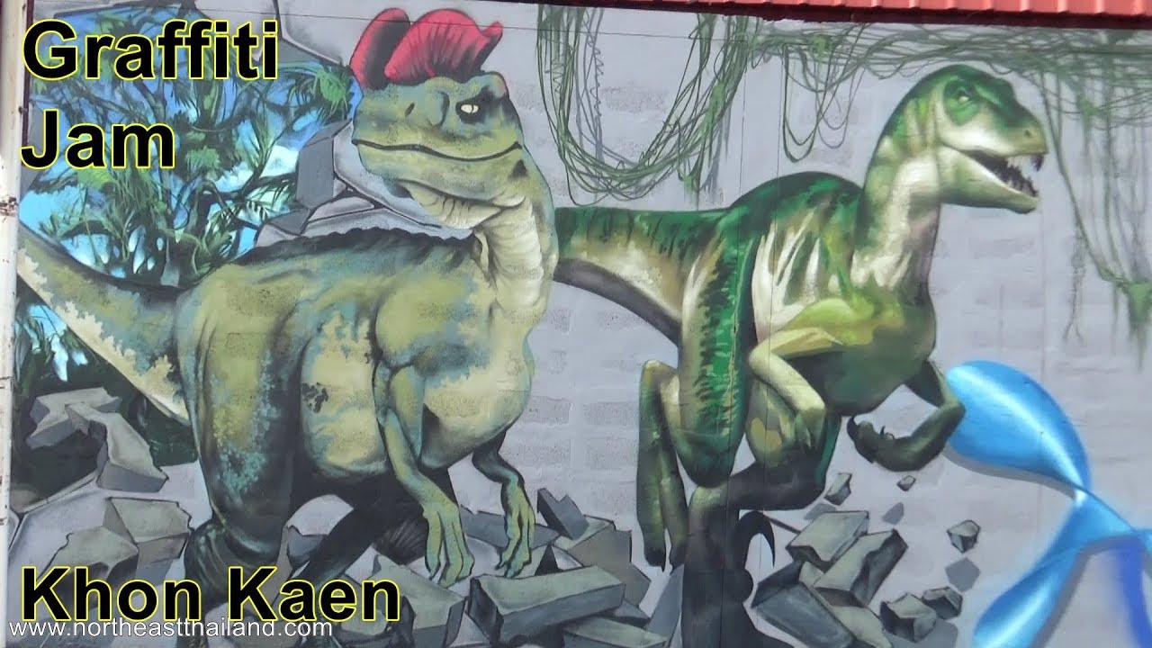 Khon Kaen's Graffiti Wall, Graffiti Jam. - YouTube