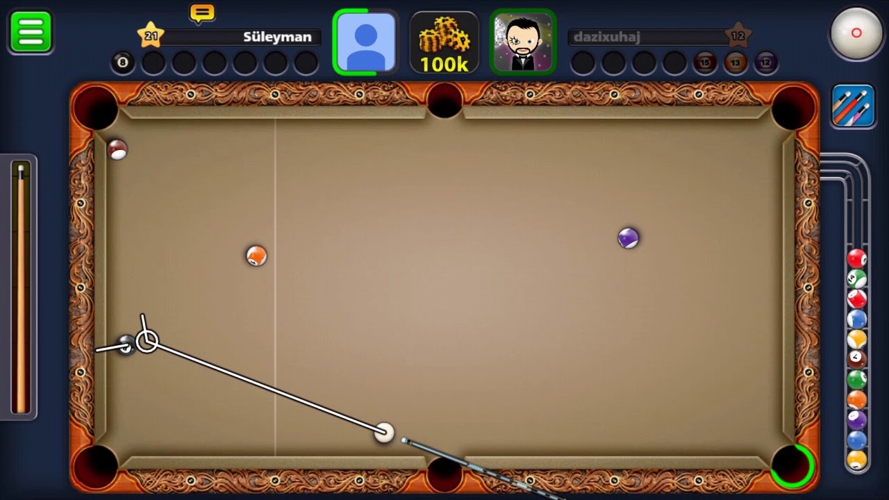 8 ball pool cool bir atış - YouTube
