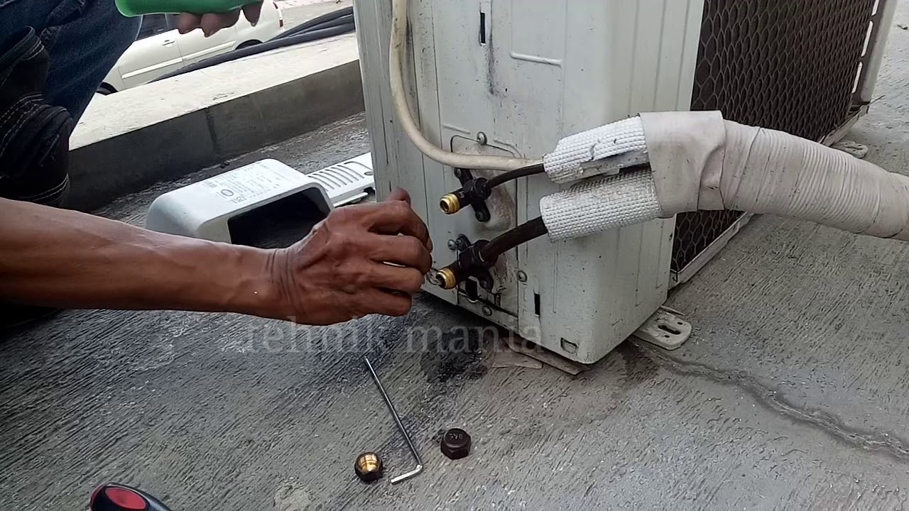 cara terbaik bongkar/copot ac split freon disimpan (air conditioner ...