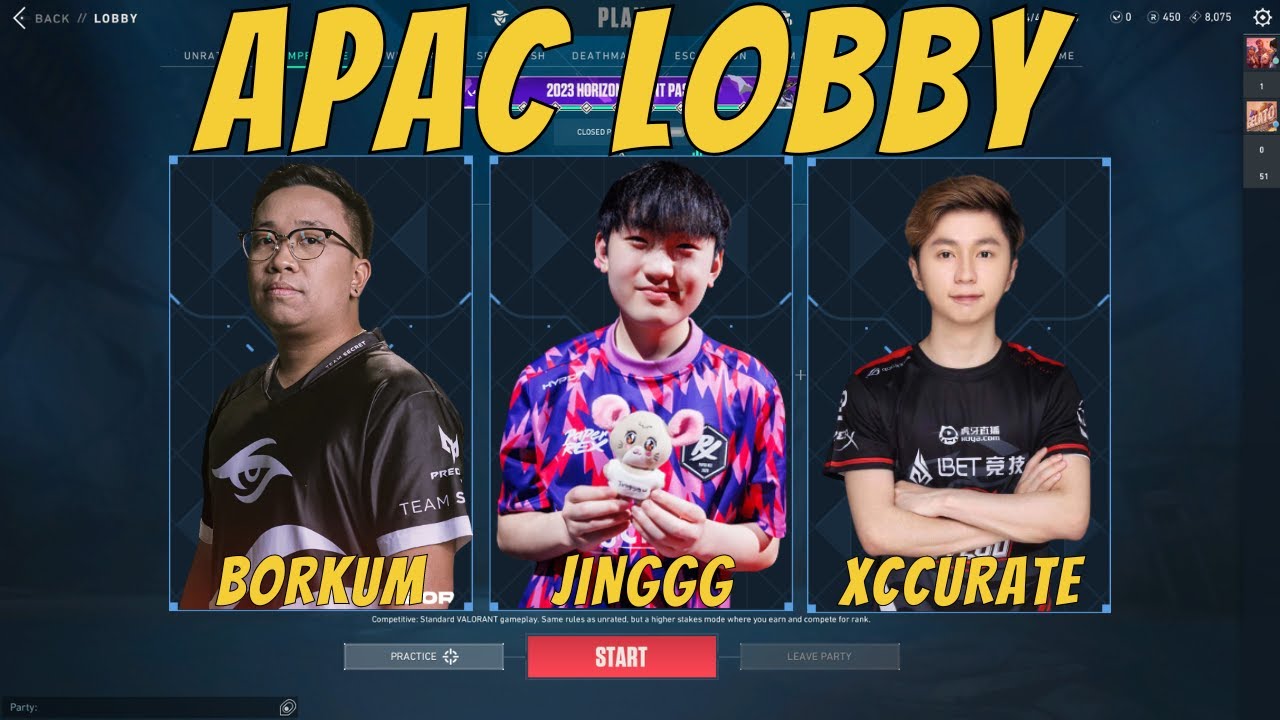 "APAC PRO LOBBY" Secret Borkum - PRX Jingg - T1 Xccurate in RADIANT ...