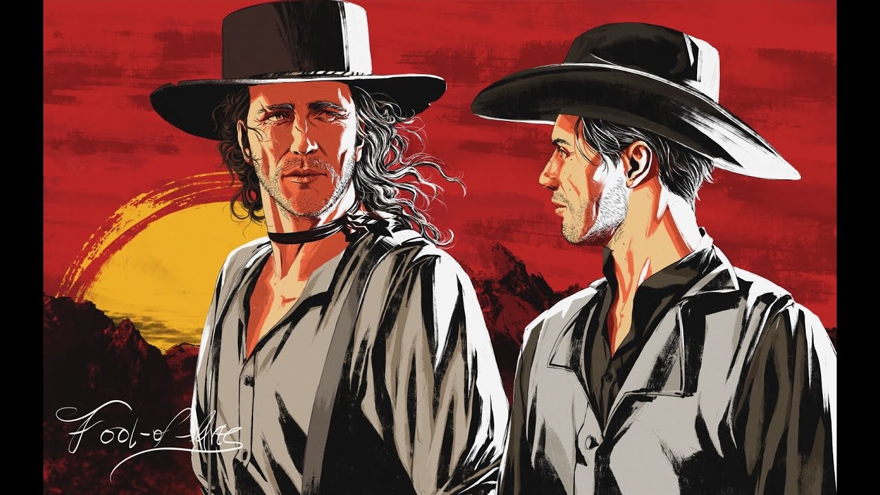 Timelapse - RDO Characters Red Dead art style. - YouTube
