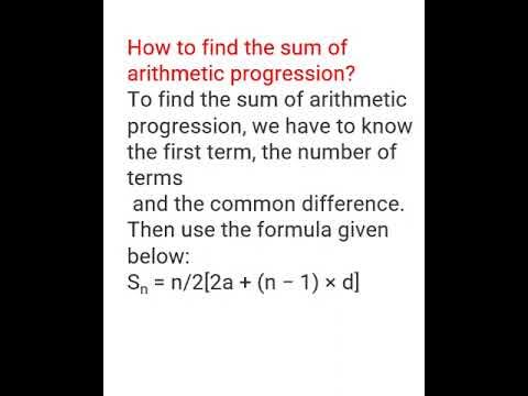 How to find the sum of arithmetic progression ? #mathshort - YouTube