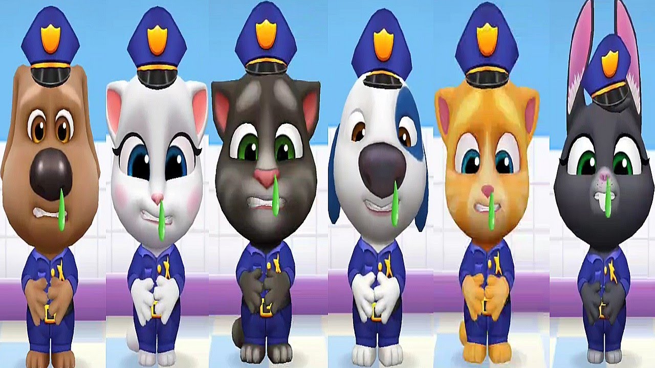 My Talking Tom Friends Christmas Police uniform are Sick Gameplay ...