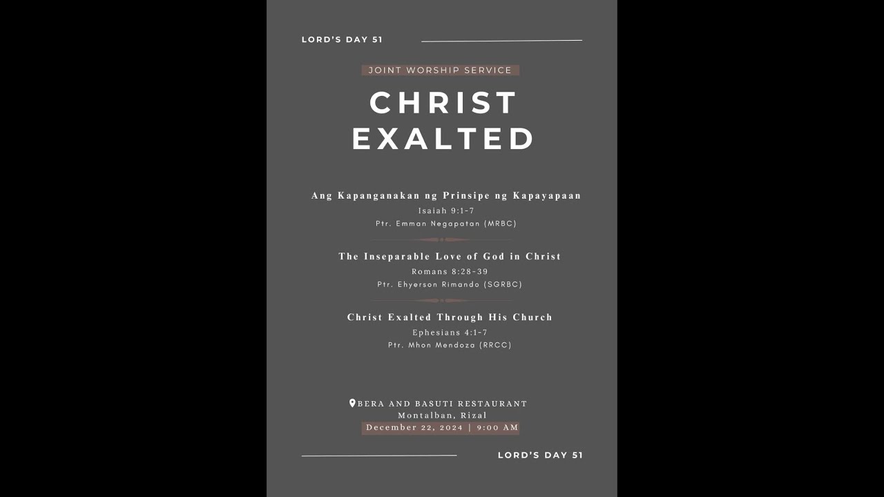 Romans 8:35-39 (The Inseparable Love of God in Christ) - YouTube