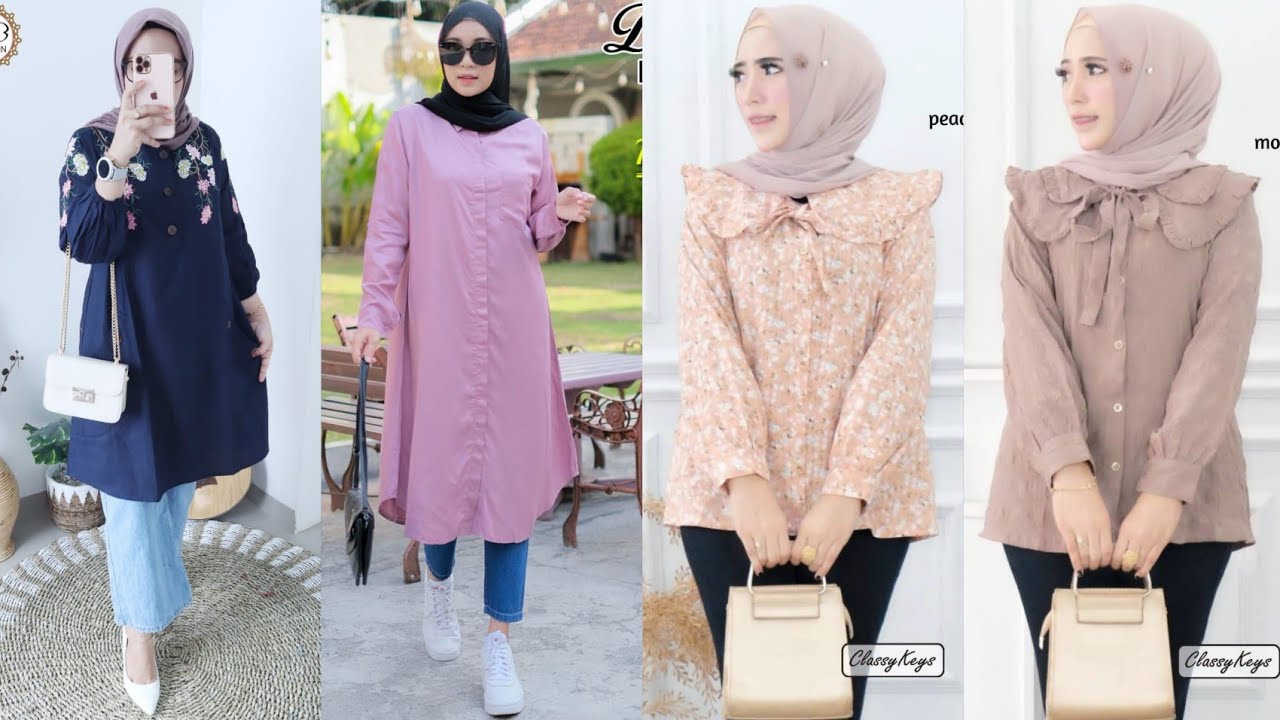 TOP BANGET, MODEL LONG TUNIK MODEL MASA KINI - YouTube