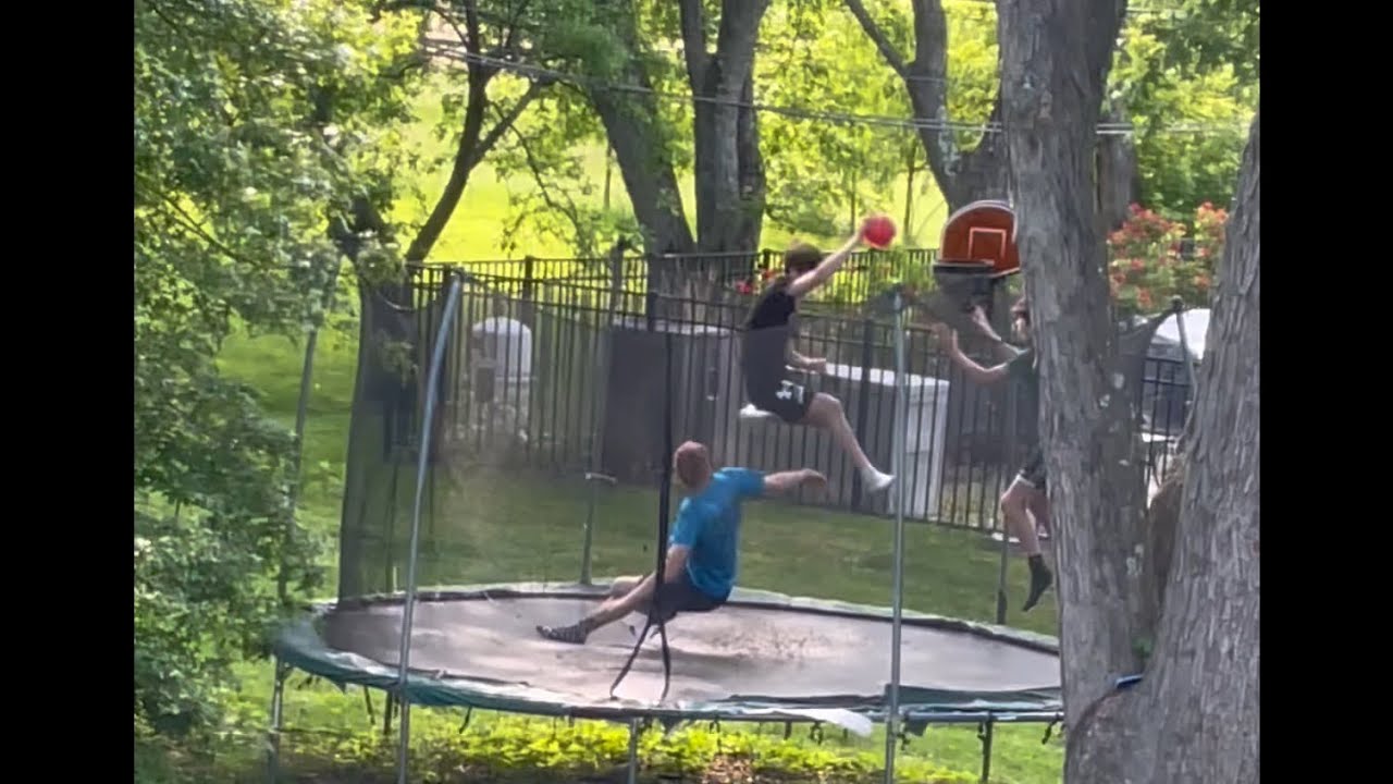 Trampoline basketball compilation (dunks, ankles crossed, big fights) 🔥 ...