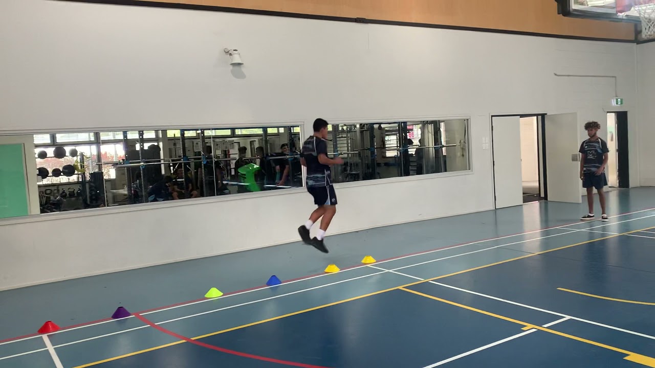 Cone Hop with Change of Direction Sprint - YouTube