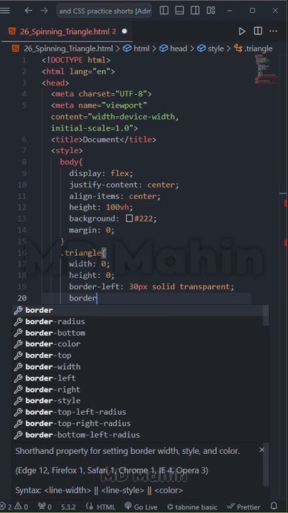 Spinning Triangle | HTML CSS - YouTube