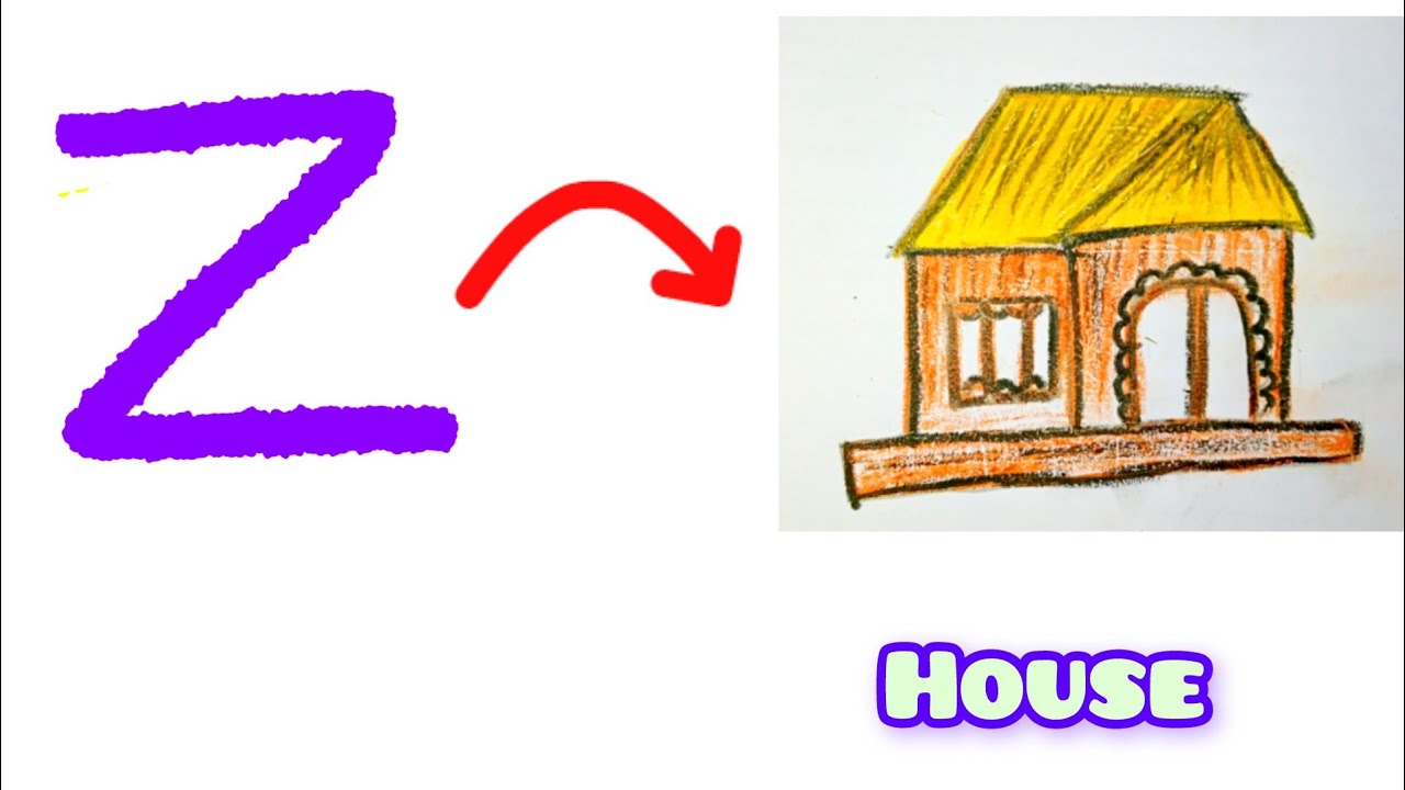 How to draw a house 🏠 from Z// easy drawing #drawing #art # ...